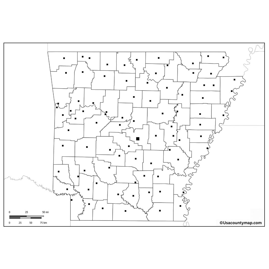 Blank Arkansas Map - Unlabeled Outline Format