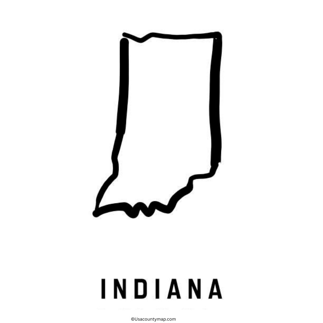 Blank Indiana County Map - Simple State Outline Design