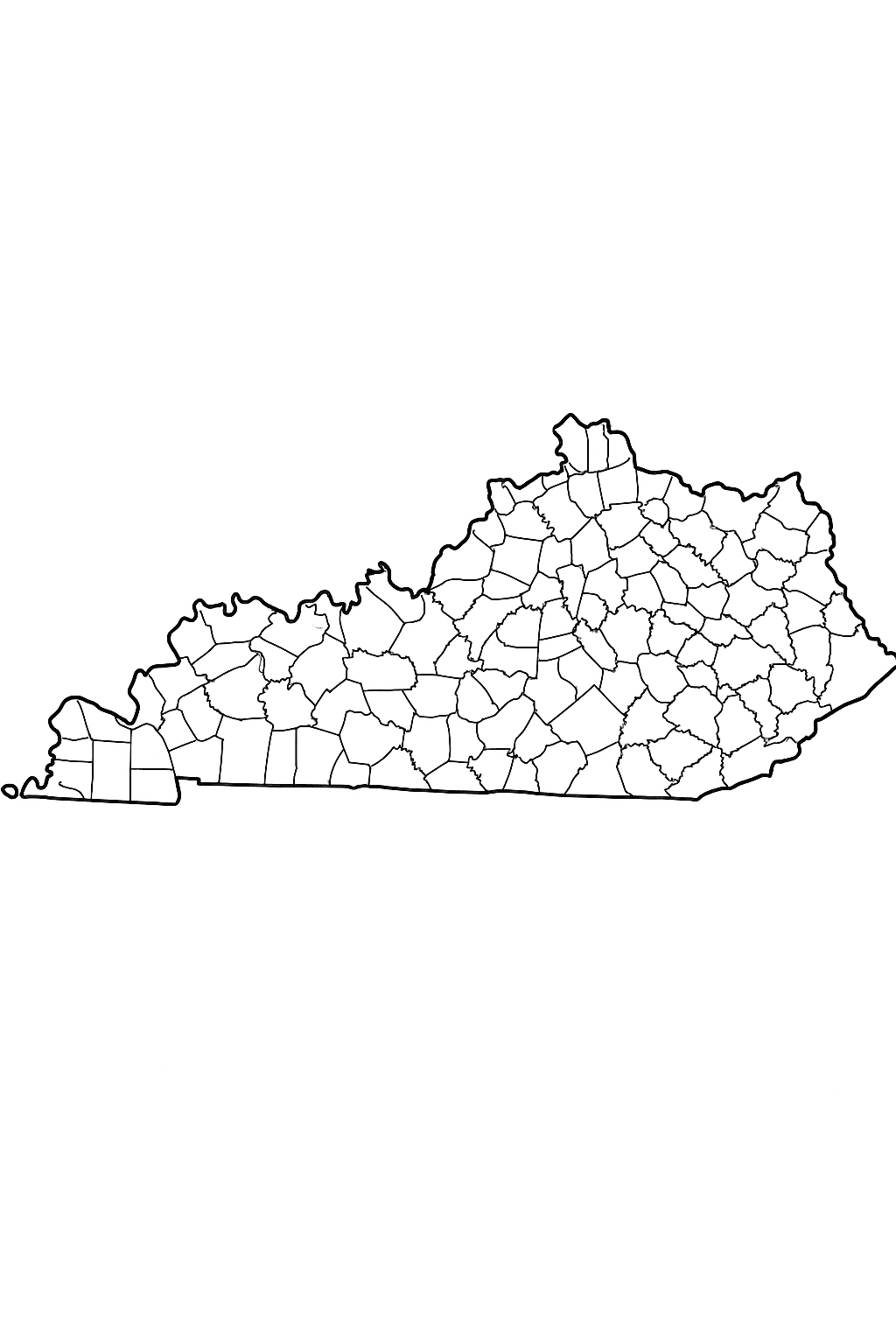 Blank Kentucky Map - Simple State Outline Format