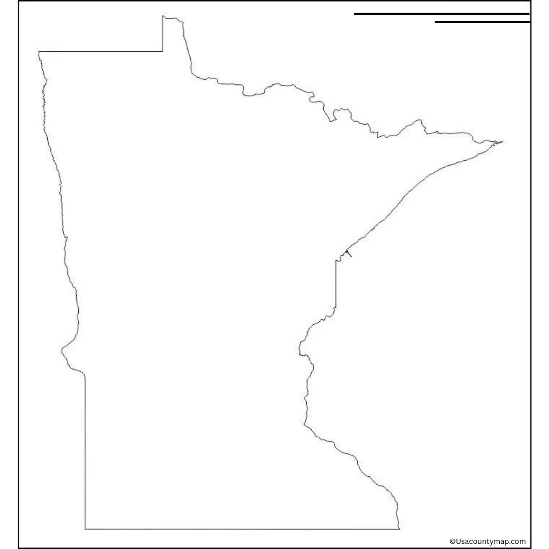 Blank Minnesota Map - Simple Outline for Learning