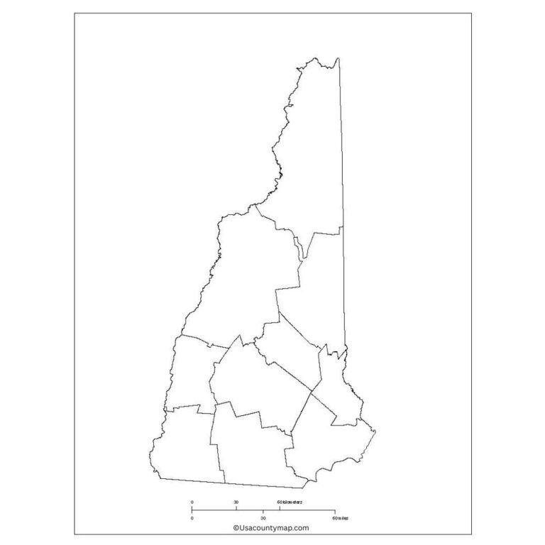 Blank New Hampshire Map - State Outline Template