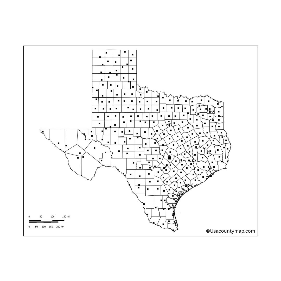Blank Texas Map – Outline Map for Learning Use