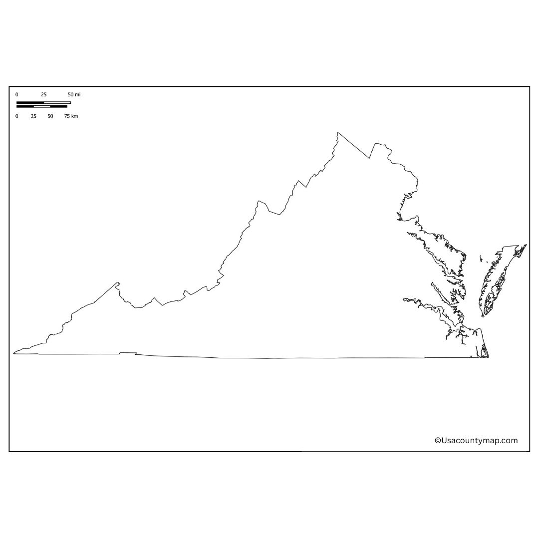 Blank Virginia Map – Printable Outline and Guide