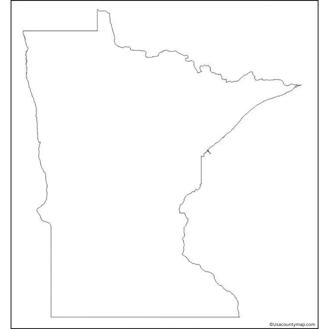 Blank Minnesota Map - Simple Outline for Learning