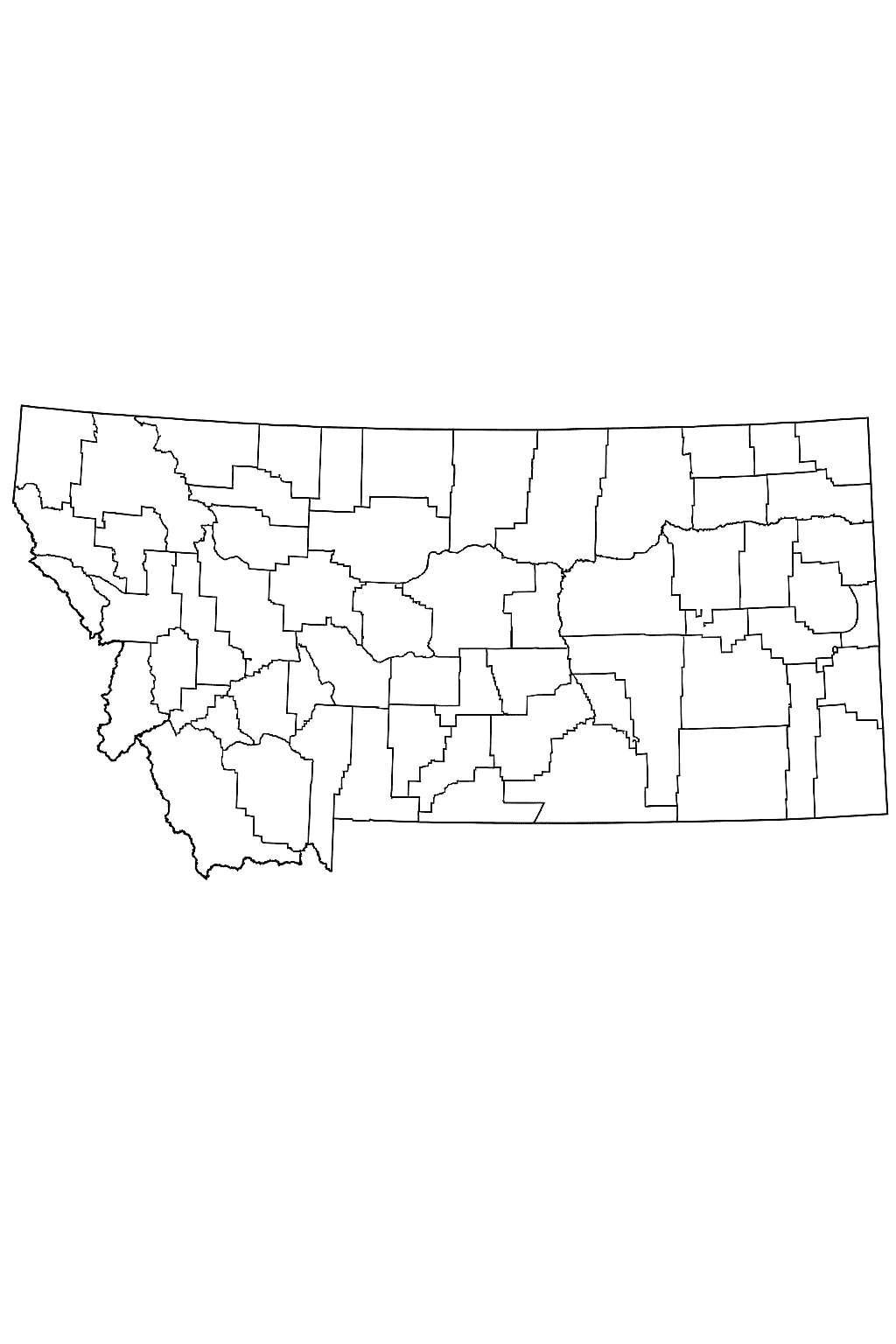Blank Montana Map - Simple Unlabeled State Outline