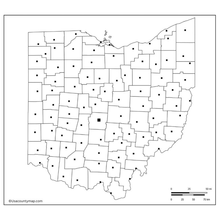 Blank Ohio Map – Educational Map Worksheet Format