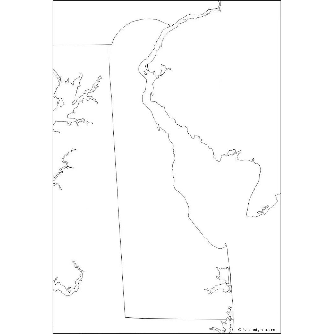 Blank Delaware Map - Easy-to-Use Outline Template