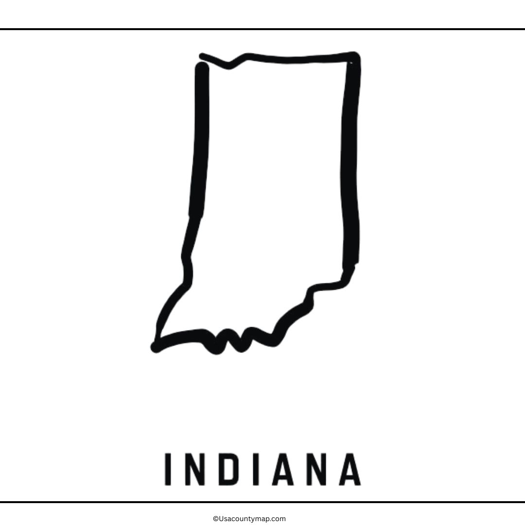 Blank Indiana County Map - Simple State Outline Design