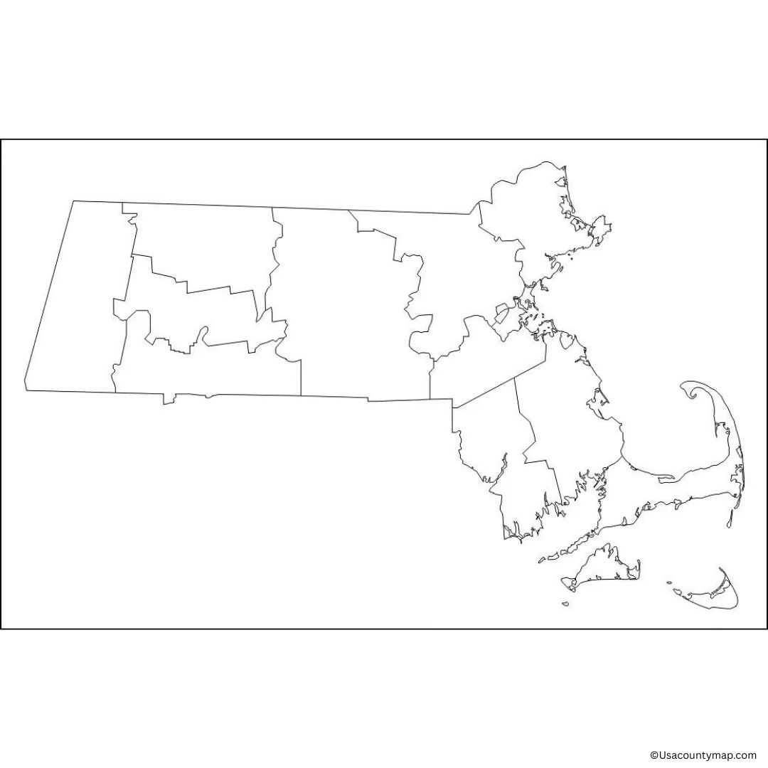 Blank Massachusetts Map - Printable State Outline