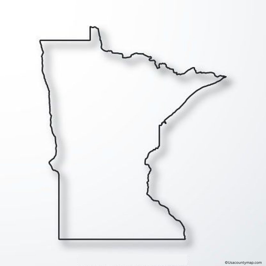 Blank Minnesota Map - Simple Outline for Learning