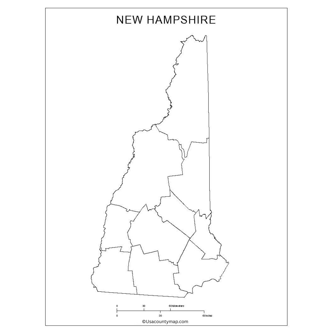 Blank New Hampshire Map - State Outline Template