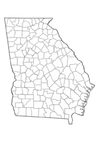 Blank Georgia County Map - Printable State Outline