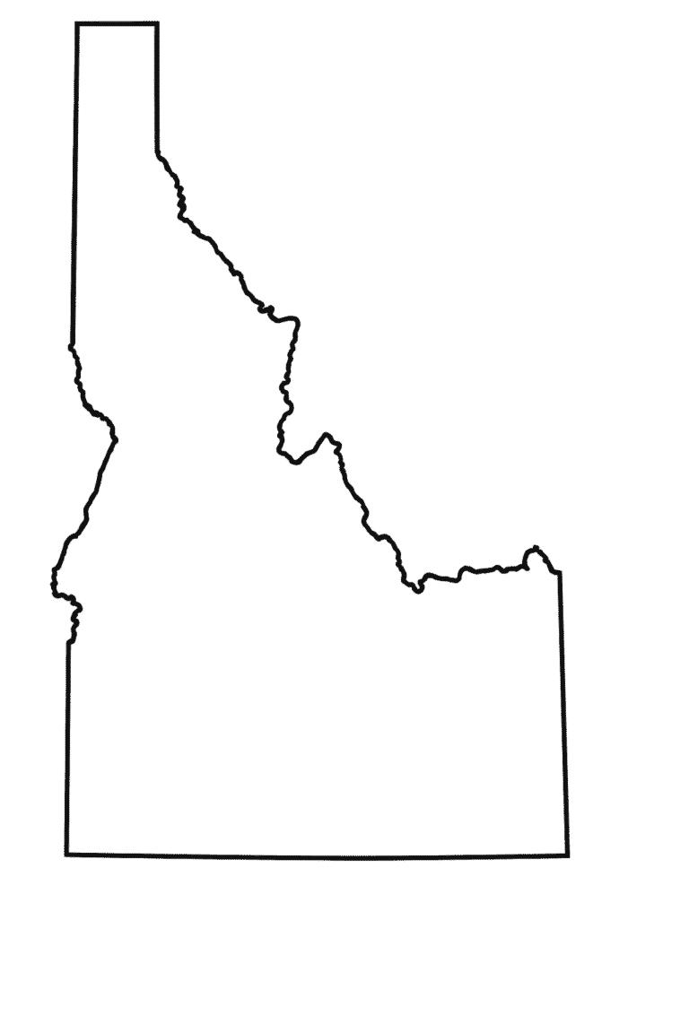 Blank Idaho Map - Printable Outline for Education
