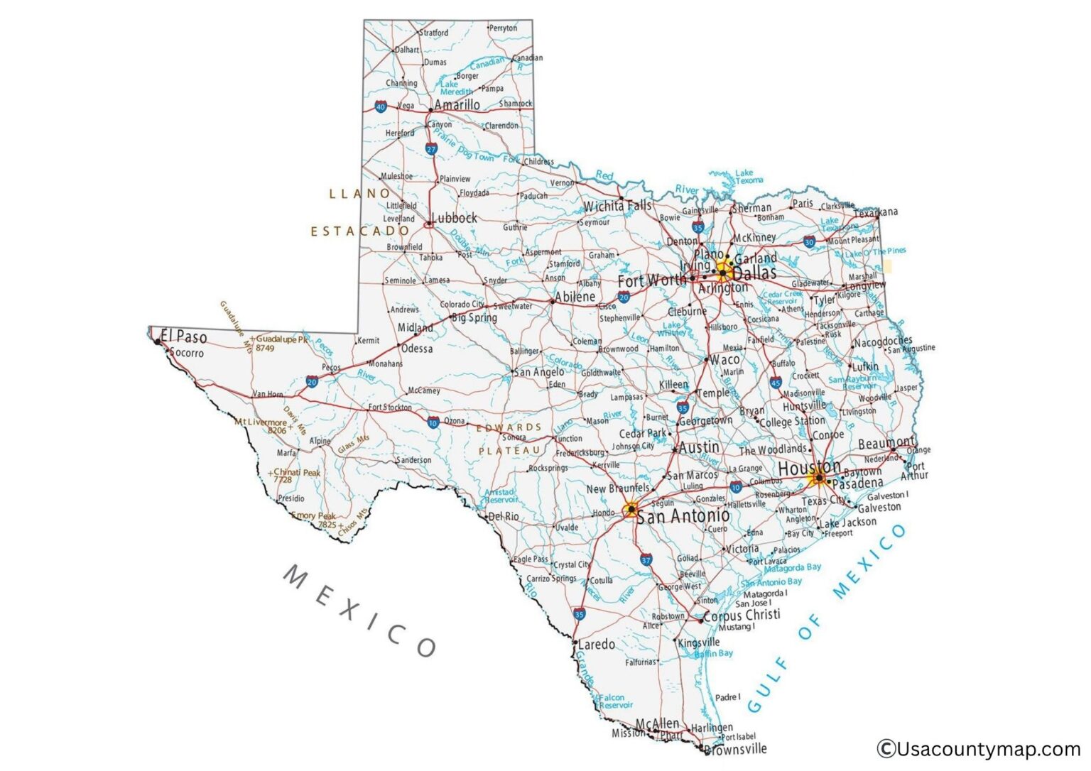 Texas County Map - Free Printable with Cities Guide